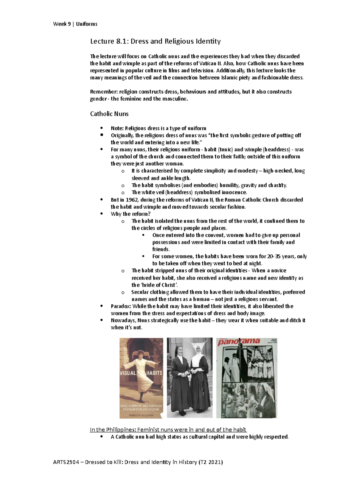 Lecture 8 Uniforms (religious and military) - Lecture 8: Dress and ...