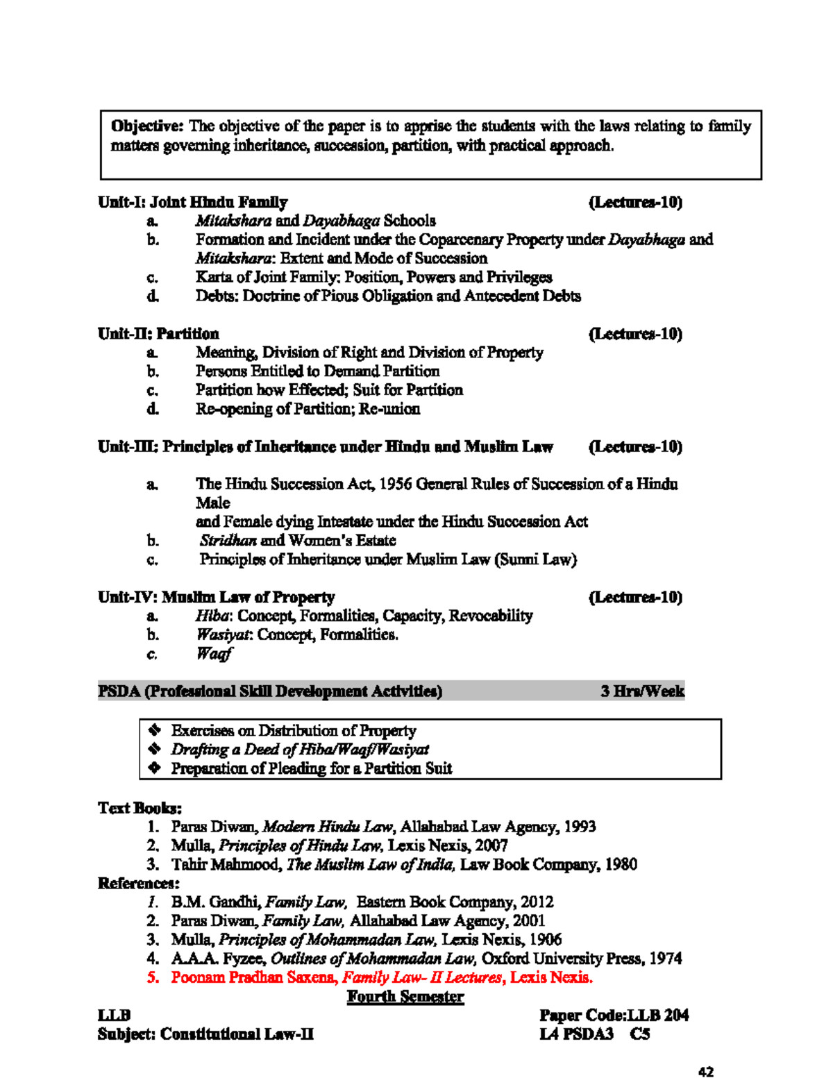 4TH SEM Syllabus - helpful material easy reach - BALLB - Studocu
