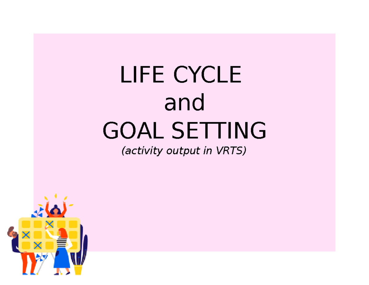 Veritas Life Cycle - LIFE CYCLE and GOAL SETTING (activity output in ...