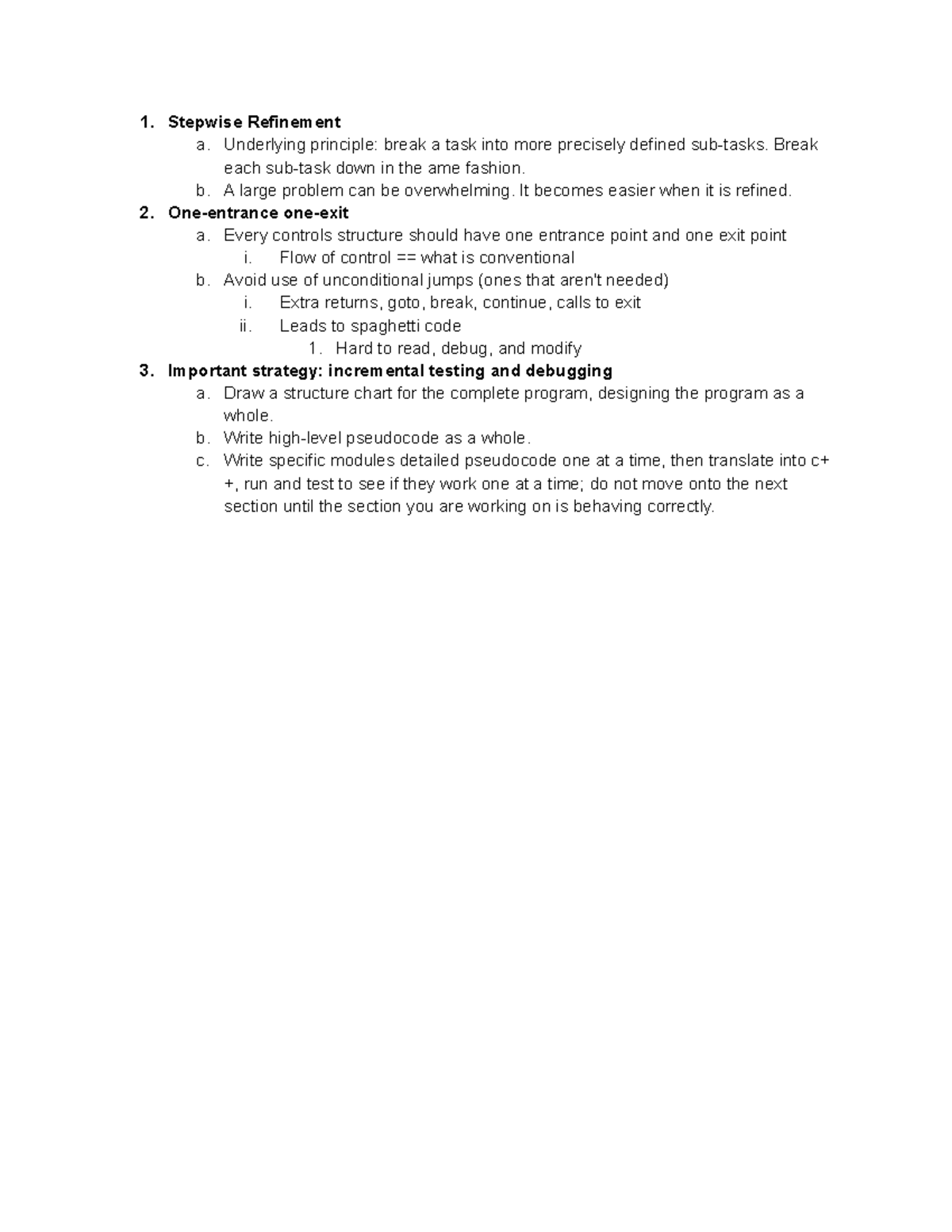08 Design - Stepwise Refinement a. Underlying principle: break a task ...