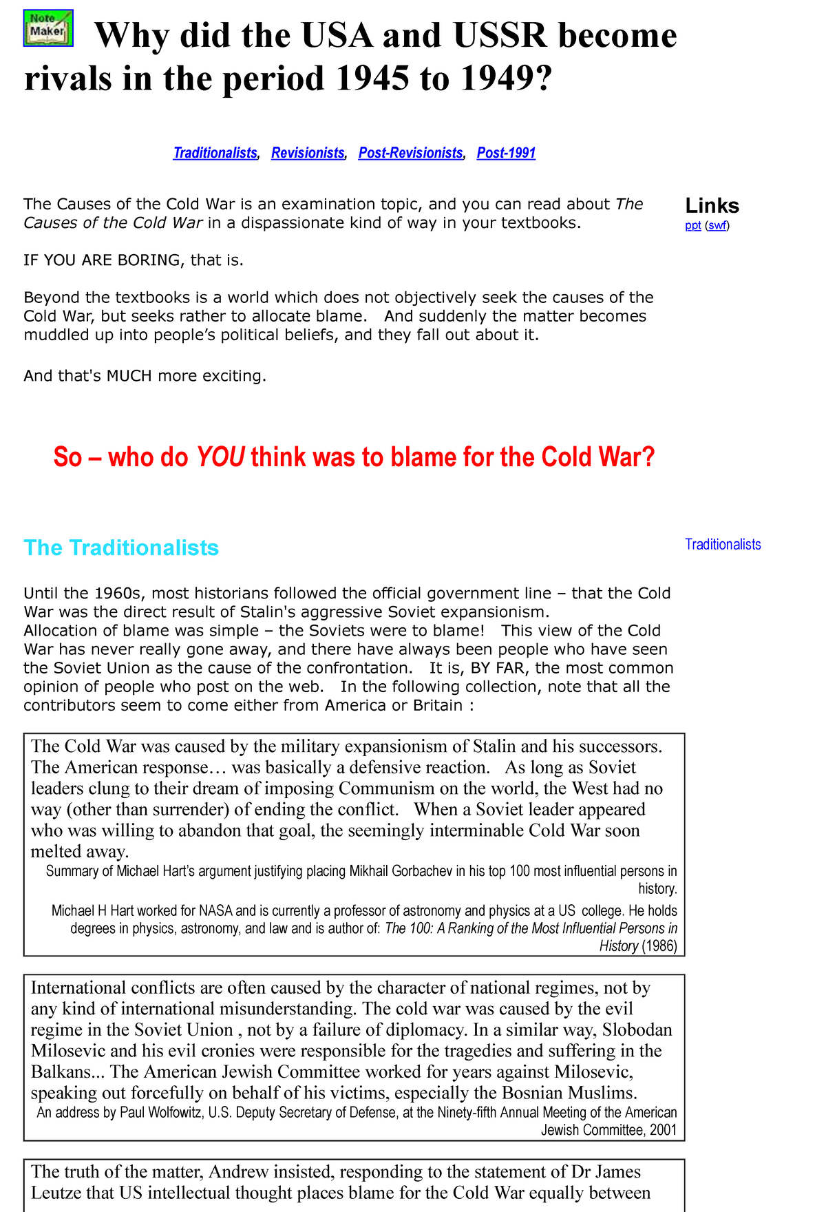 Who was to blame for the Cold War - Why did the USA and USSR become ...