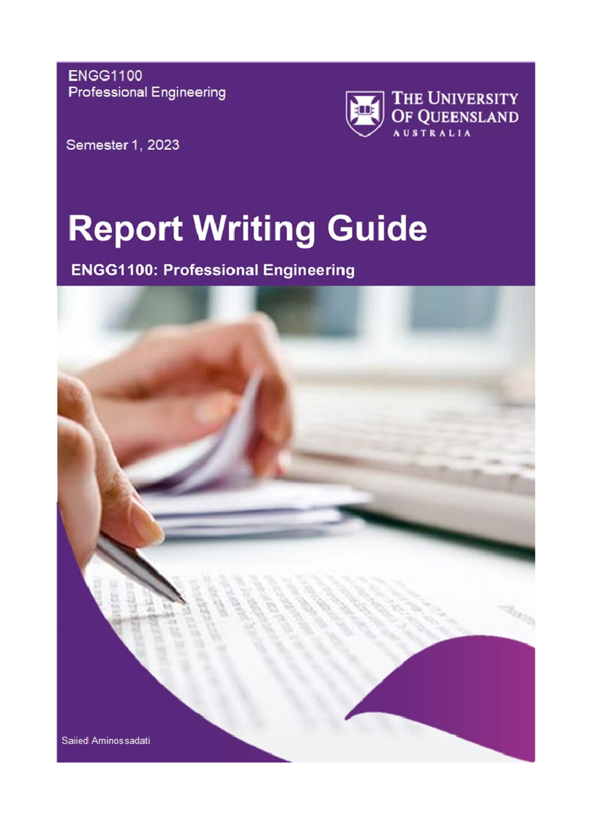 ENGG1100 Report Writing Guide - EXECUTIVE SUMMARY Engineers need to write technical reports to ...