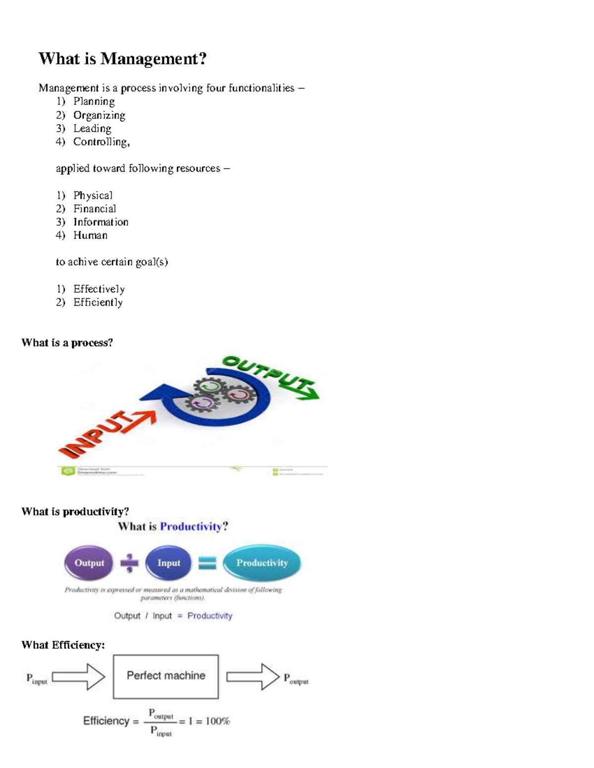 Management Overview - Course - What is Management? Management is a ...