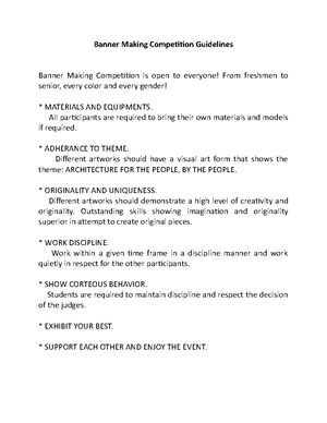 Banner Making Competition Guidelines 1 - Banner Making Competition ...
