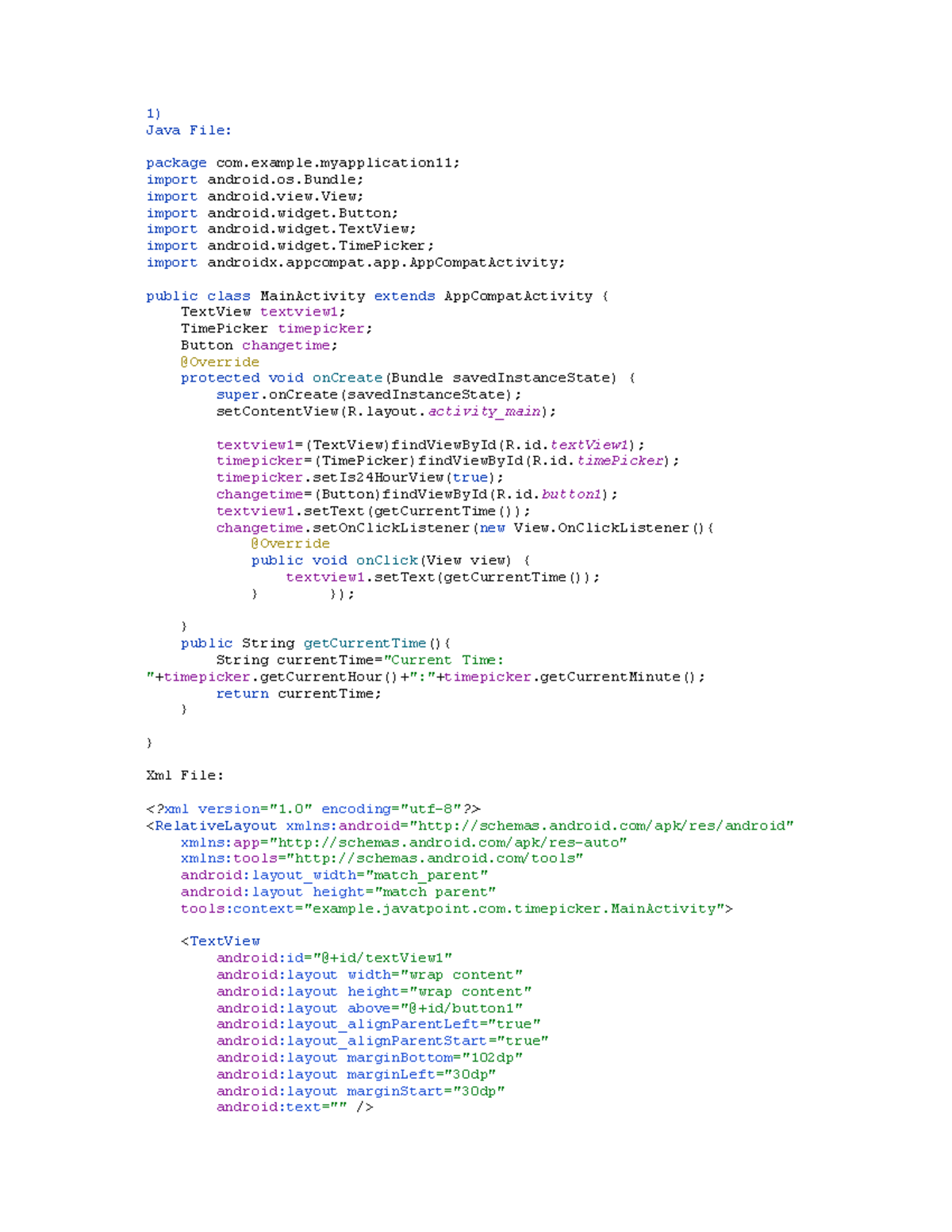 PR-16 - 1) Java File: package com.example; import android.os; import android.view; import - Studocu