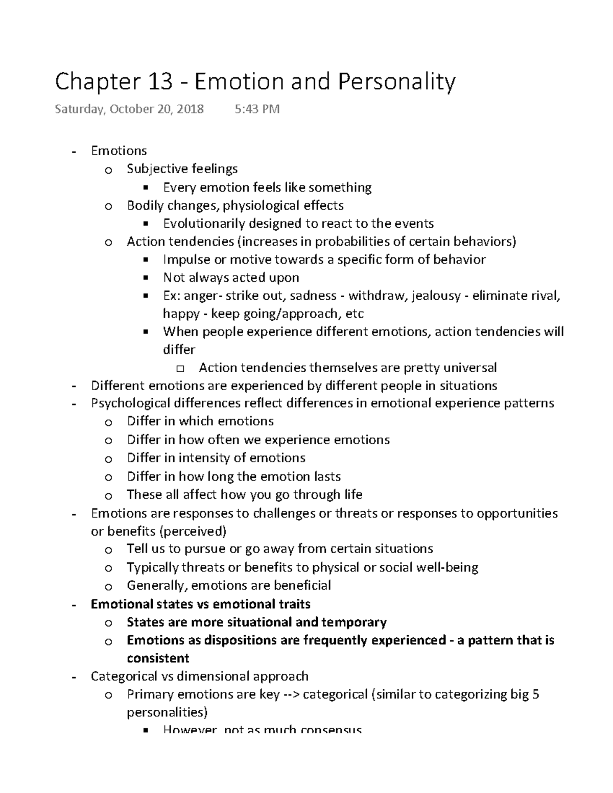 Chapter 13 - Emotion and Personality - Hurt Feelings Appraisal others ...