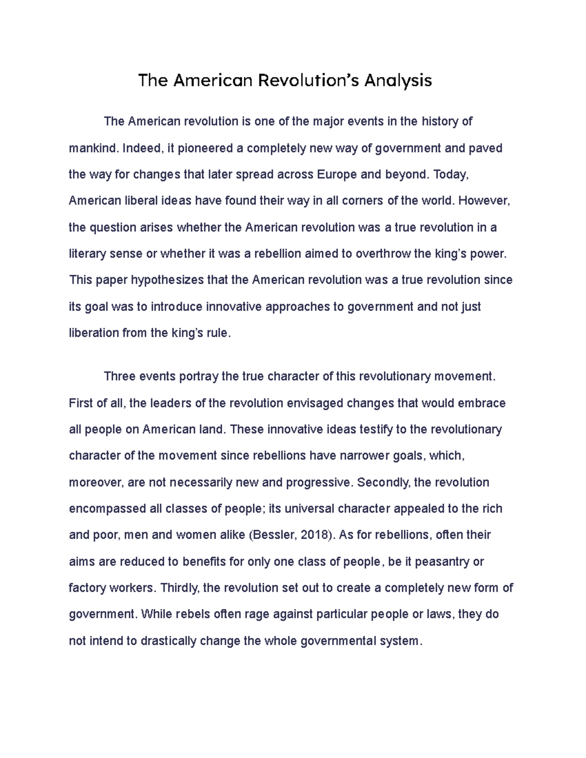 The American Revolution’s Analysis - The American Revolution’s Analysis ...