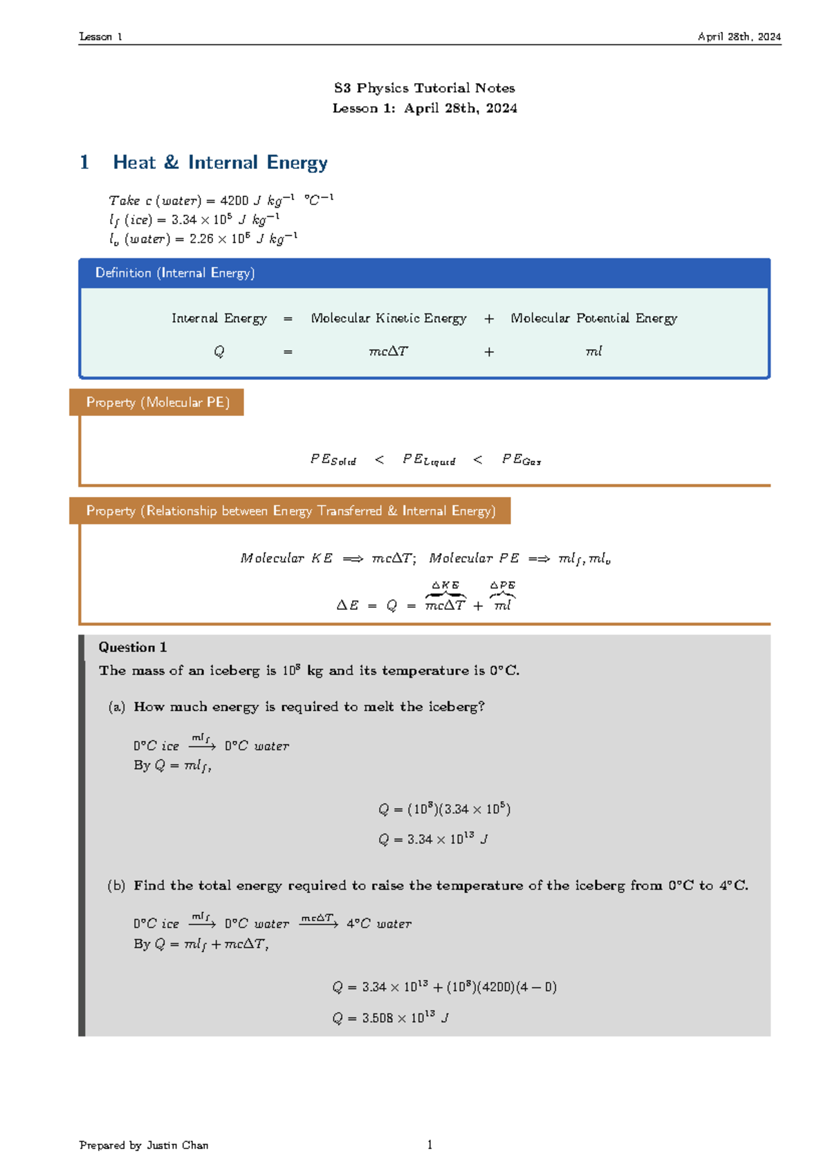 Lesson 1 Lesson Notes - S3 Physics Tutorial Notes Lesson 1: April 28th ...