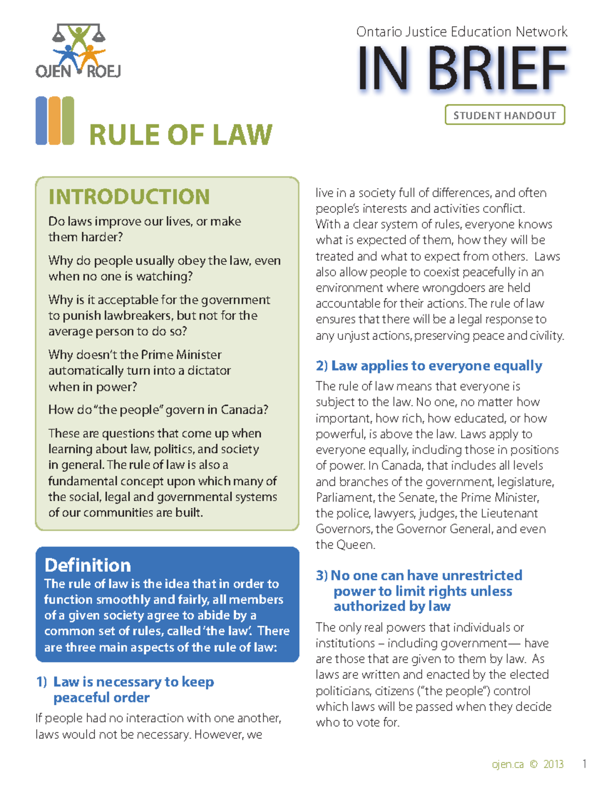 In-Brief Student Rule-of-Law - INTRODUCTION Do laws improve our lives ...