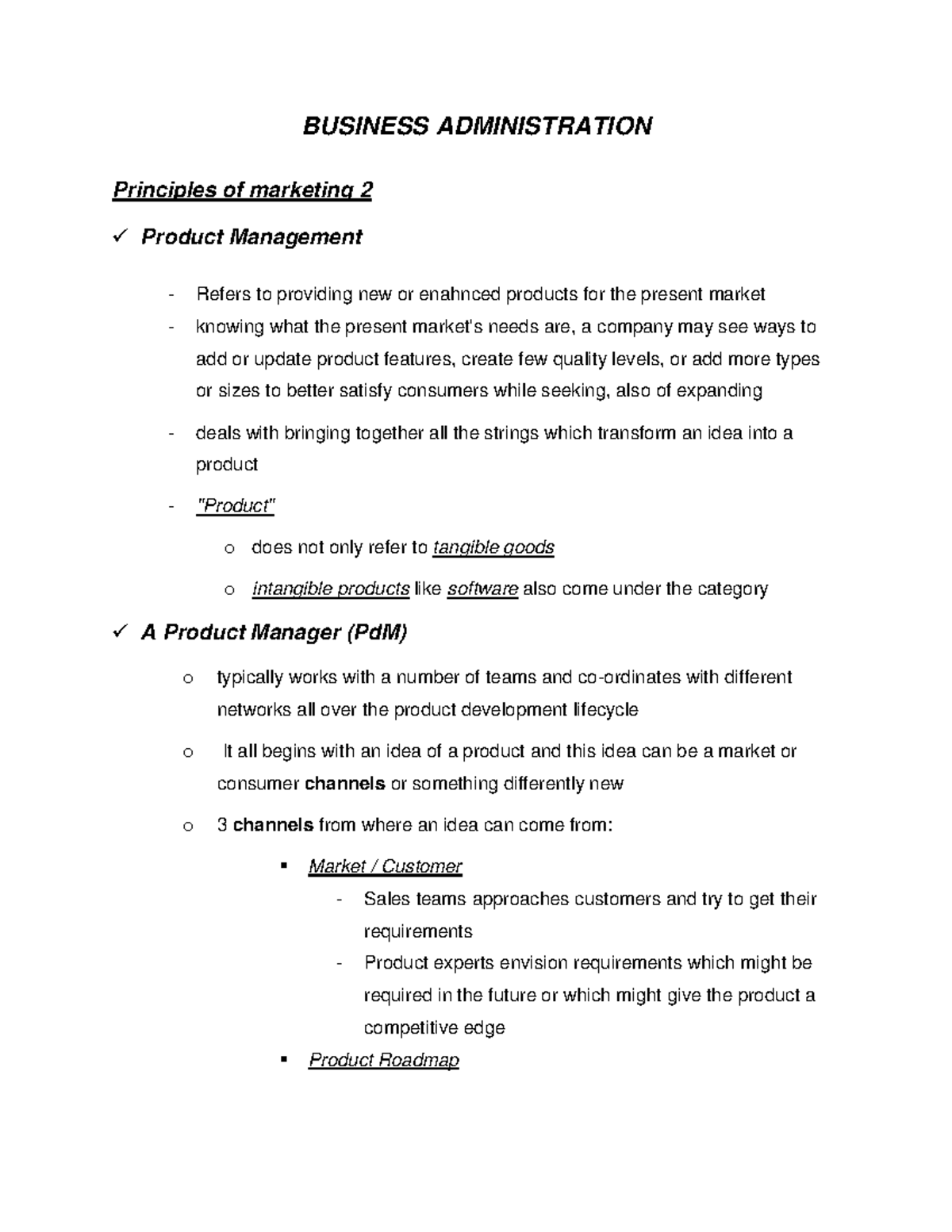 Business Administration: Principles of marketing 2 - BUSINESS ...