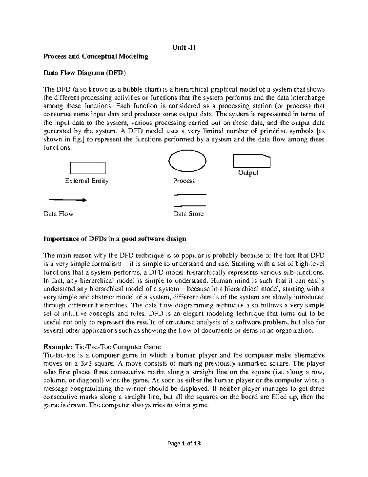 Unit II - Process and Conceptual Modeling - Unit -II Process and Conceptual Modeling Data Flow ...