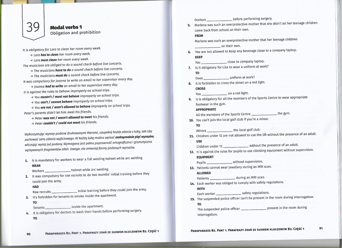 Modals exercises - ćwiczenia - Doctors before performing surgery. 39 ...