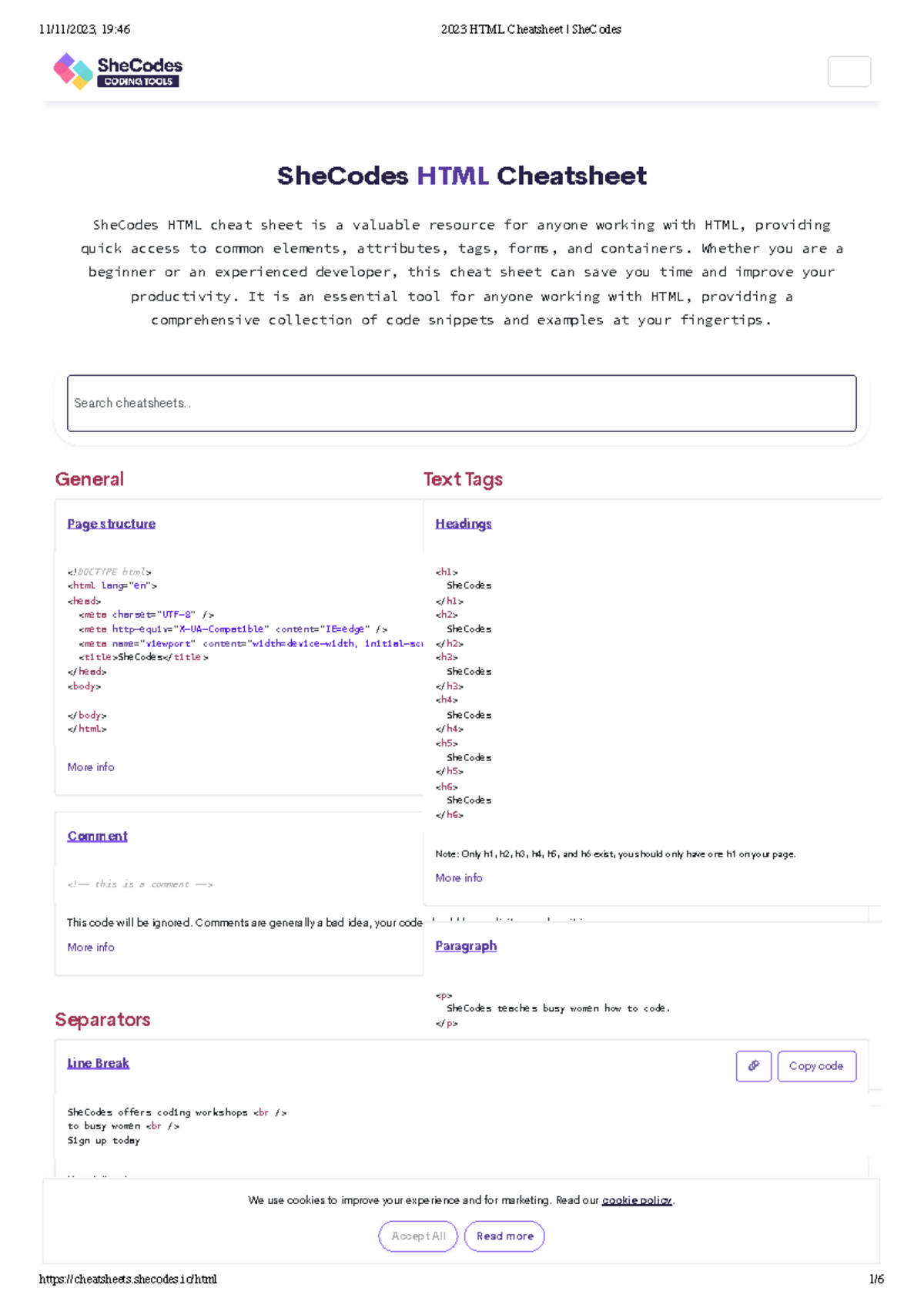 2023 HTML Cheatsheet She Codes - SheCodes HTML Cheatsheet SheCodes HTML ... 2023 HTML Cheatsheet She Codes - SheCodes HTML Cheatsheet SheCodes HTML ...