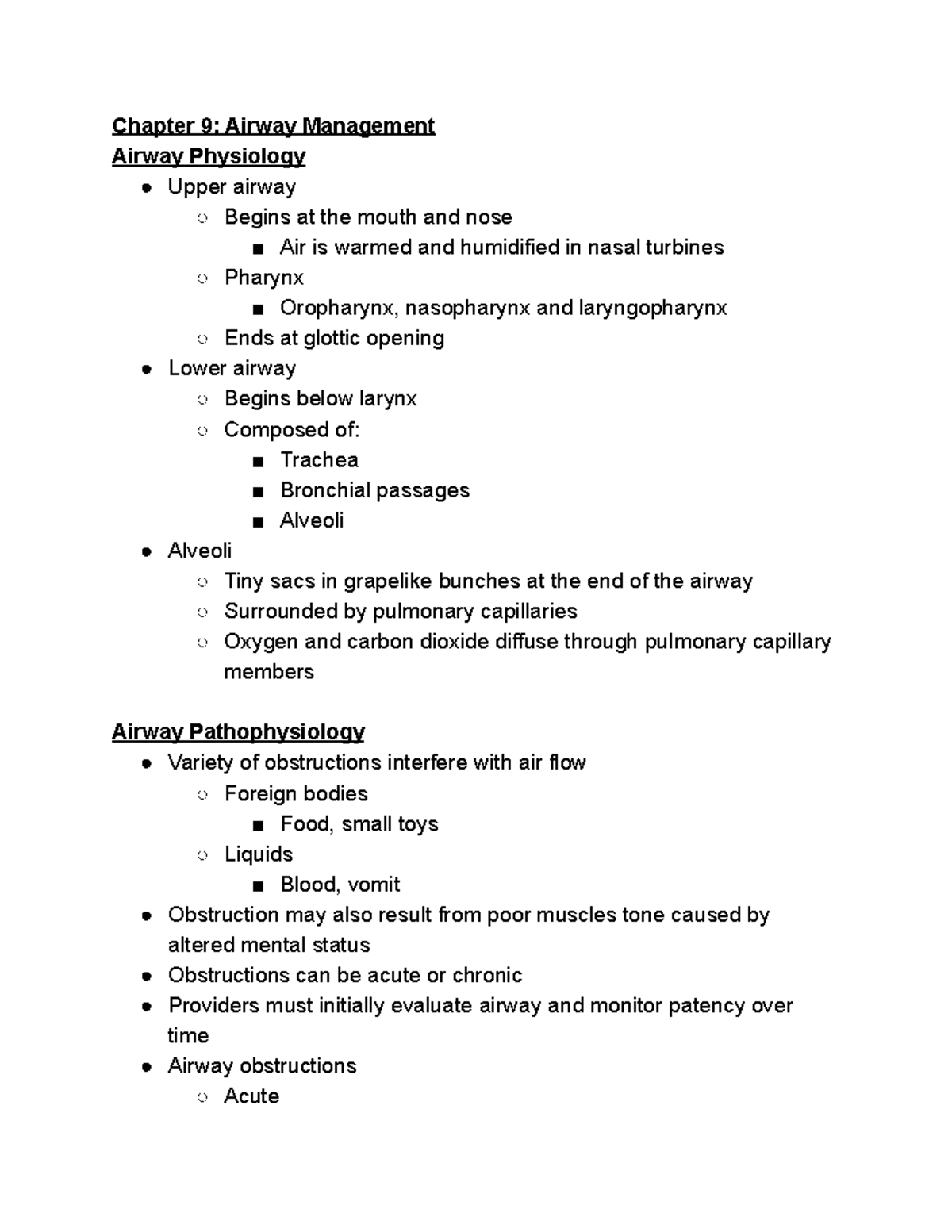 Chapter 9 Airway Managment - Chapter 9: Airway Management Airway ... Chapter 9 Airway Managment - Chapter 9: Airway Management Airway ...