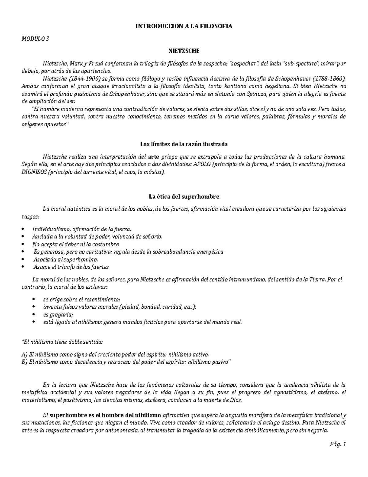 Resumen Filosofia modulo 3 y 4 - INTRODUCCION A LA FILOSOFIA MODULO 3 ...