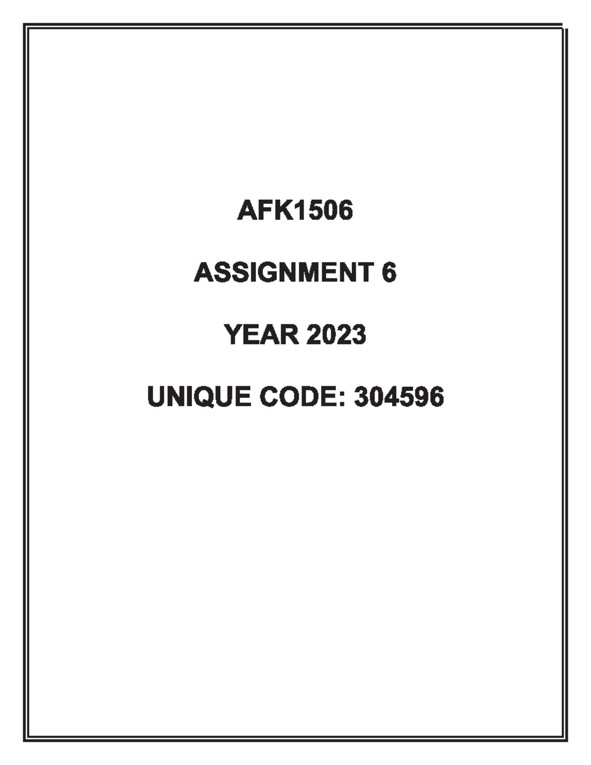 Afk1506 assignment 6 2023 - AFK1506 - Studocu