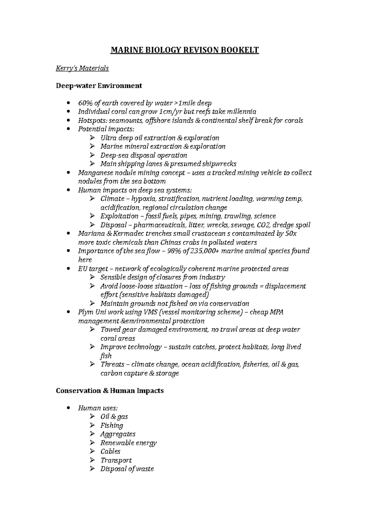 Marine Biology Revison Bookelt - MARINE BIOLOGY REVISON BOOKELT ...