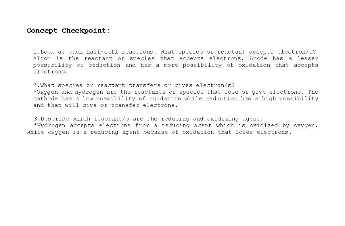 Rusting, Dizon, Kian Shane C - Concept Checkpoint: 1 at each half-cell ...