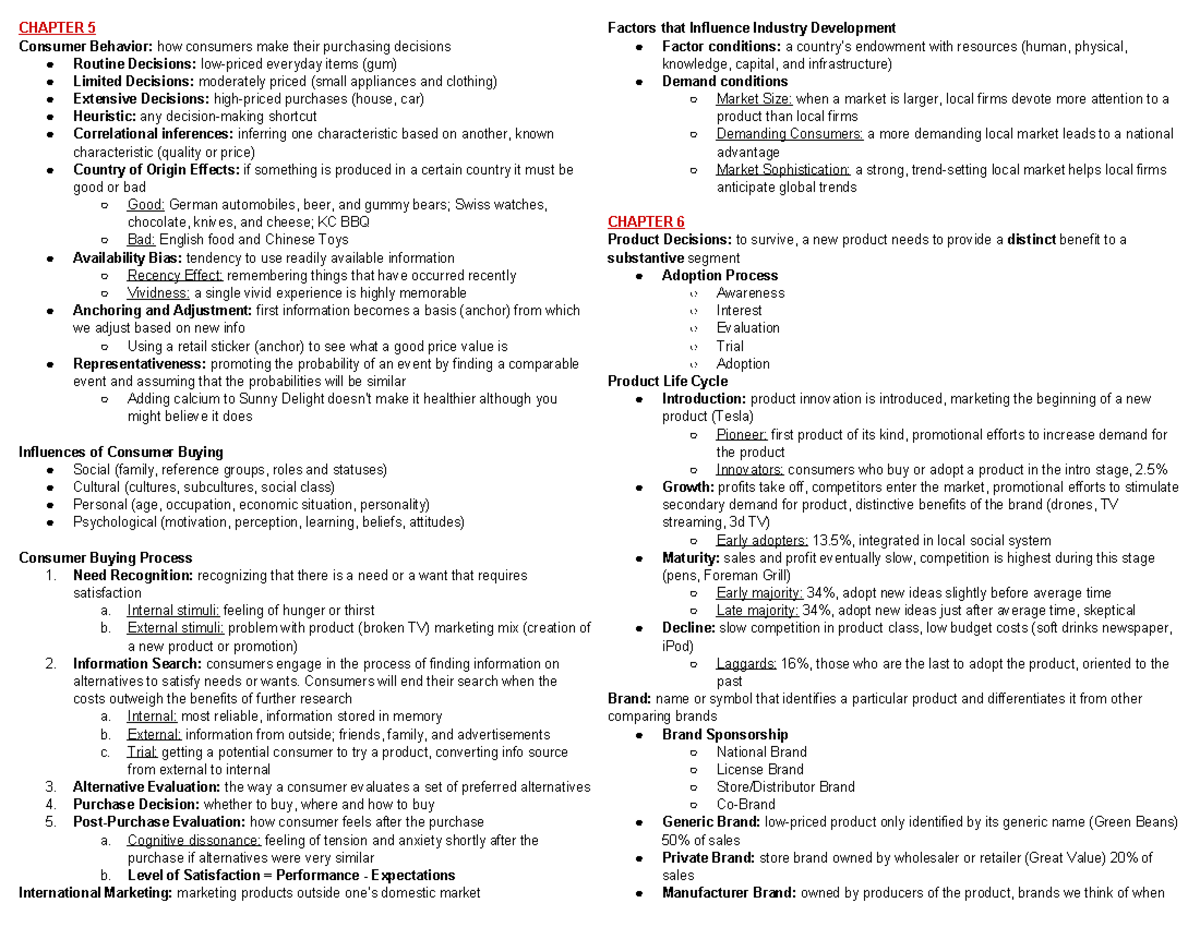Marketing Exam 2 - CHAPTER 5 Consumer Behavior: how consumers make ...