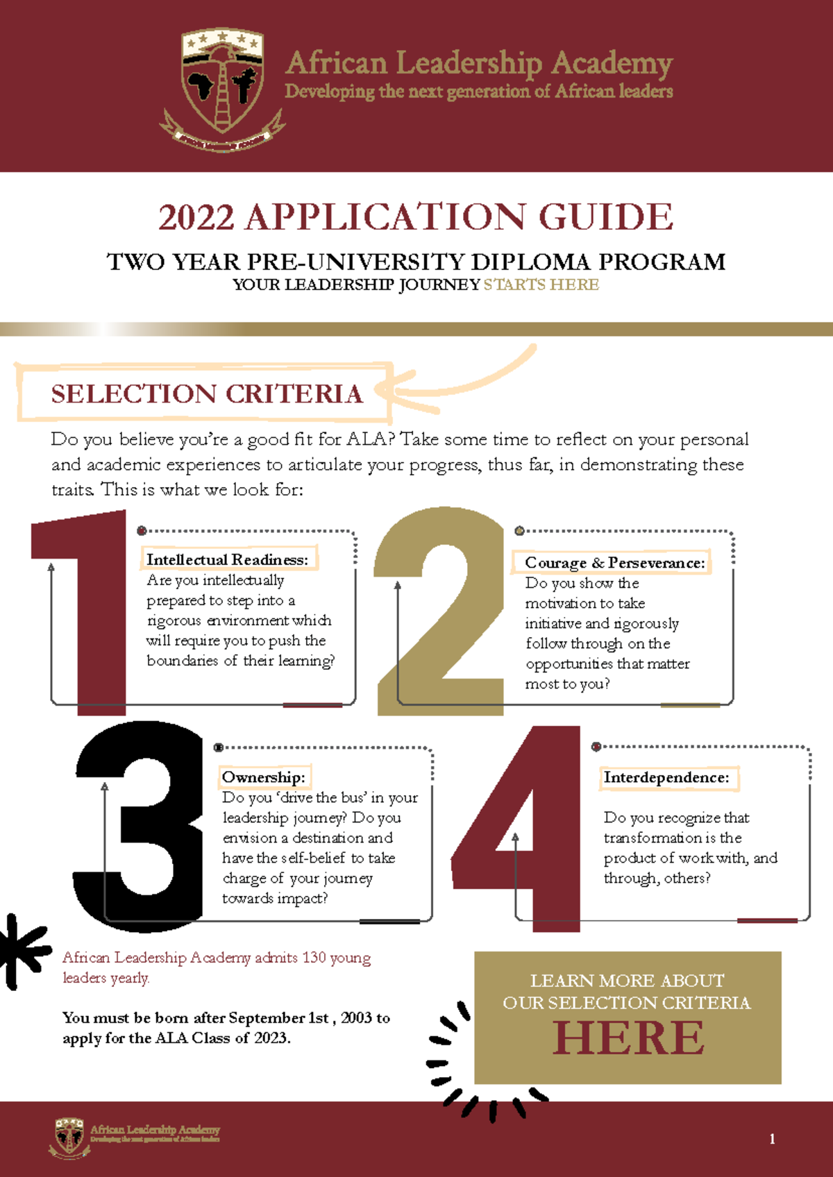 ALA Application-Guide-2023 - 1 2022 APPLICATION GUIDE SELECTION ...