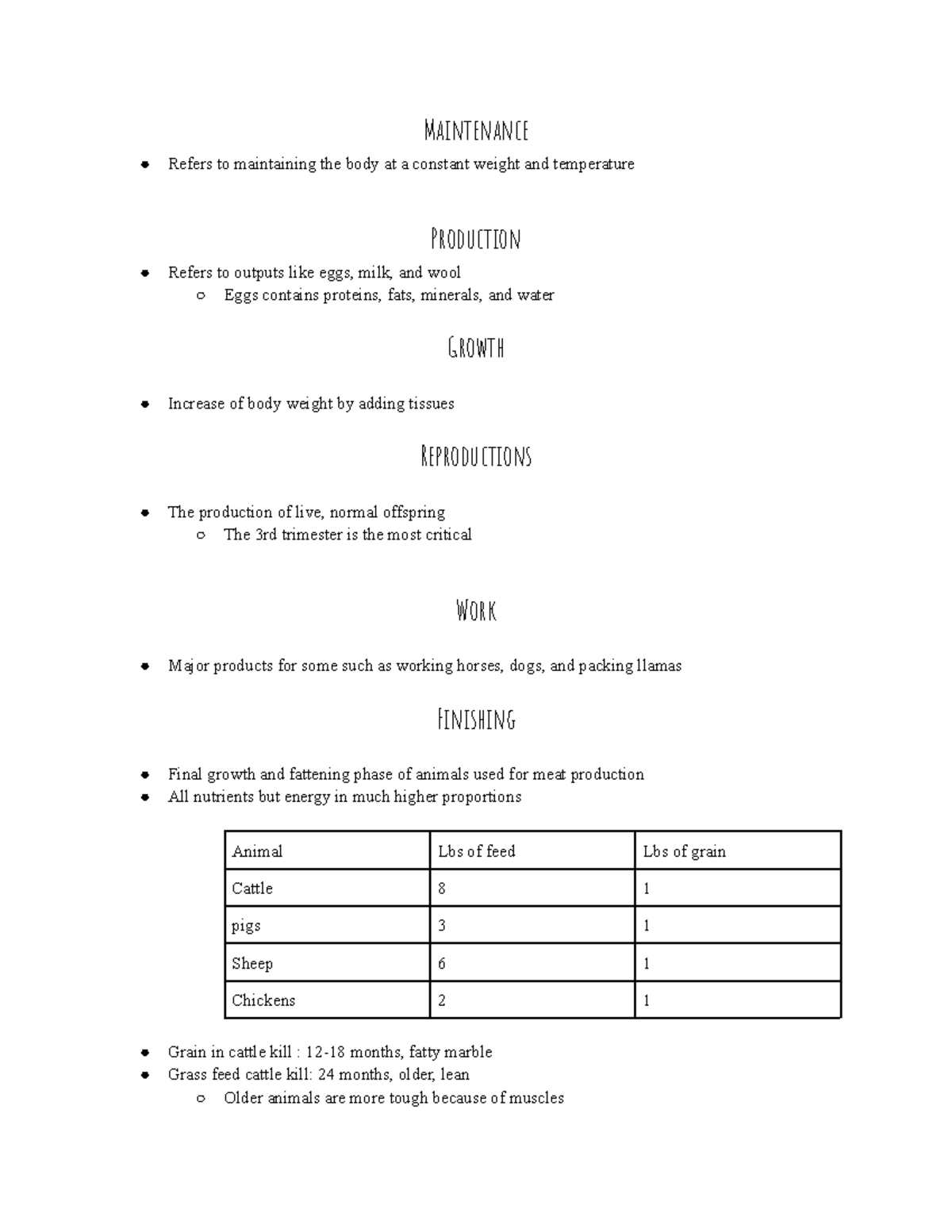 Information for quiz 2 - Prep work for AVS 145 quiz 2 - Maintenance ...