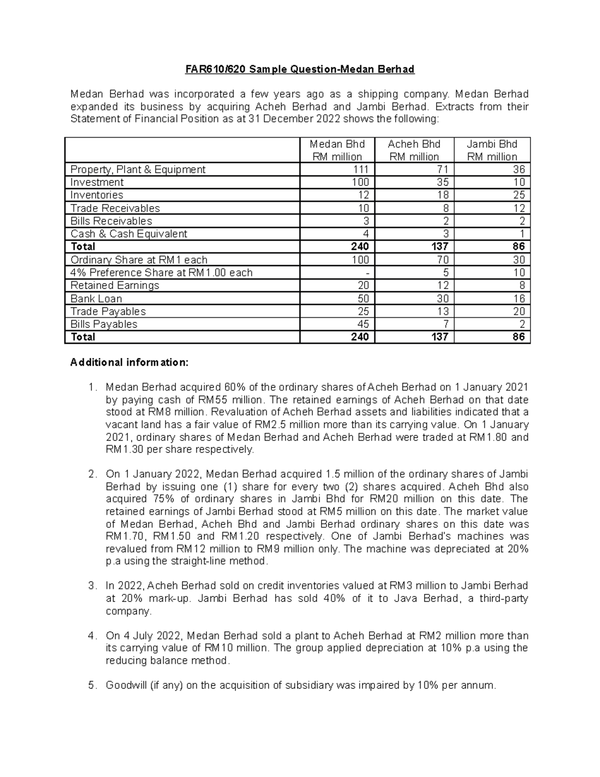 Sample MAJ Q - FAR 570 PRACTISE MATERIAL - FAR610/620 Sample Question ...