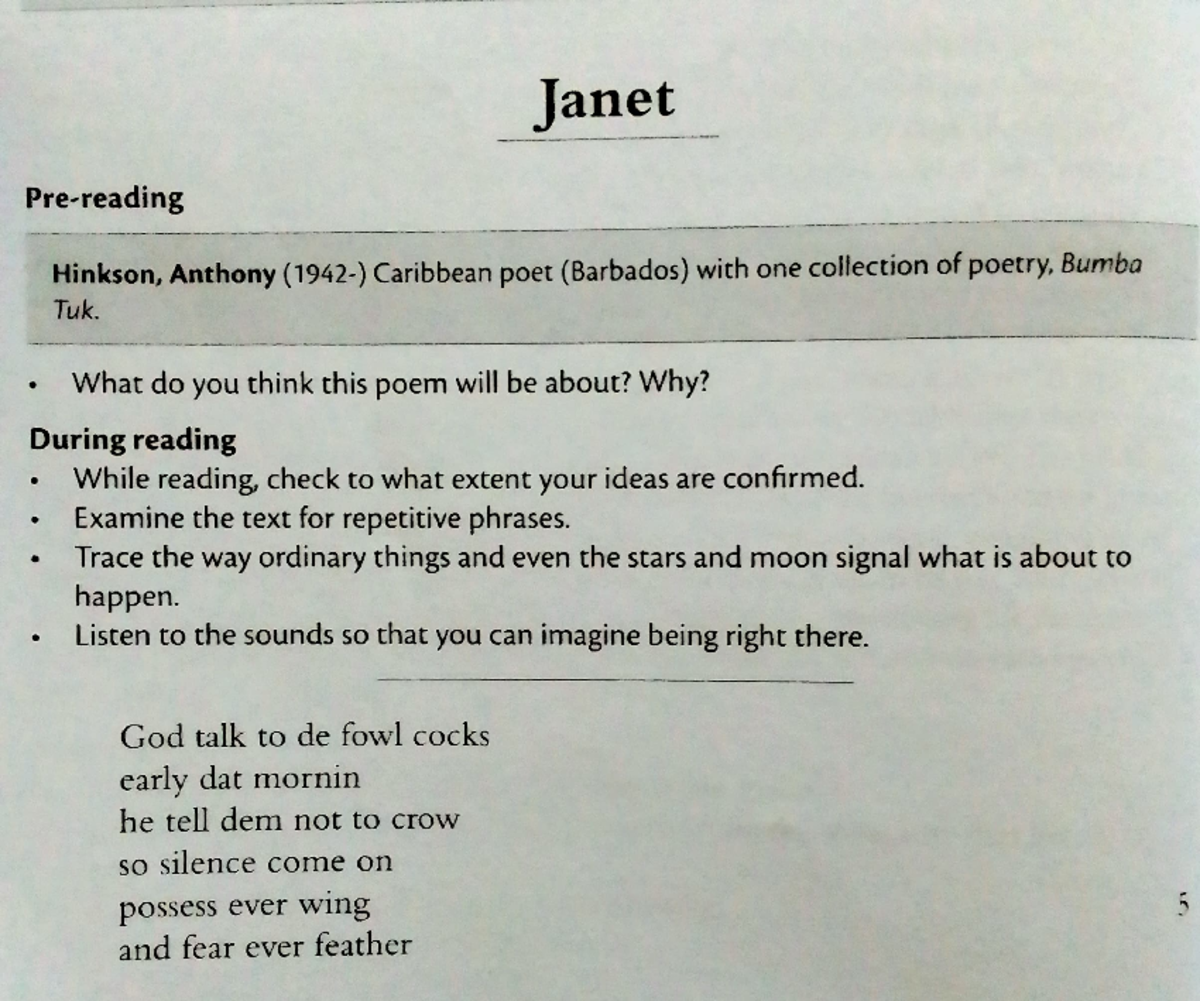 Janet- Anthony Hinkson - Janet Hinkson, Anthony Caribbean poet (Barbados) with one collection of ...