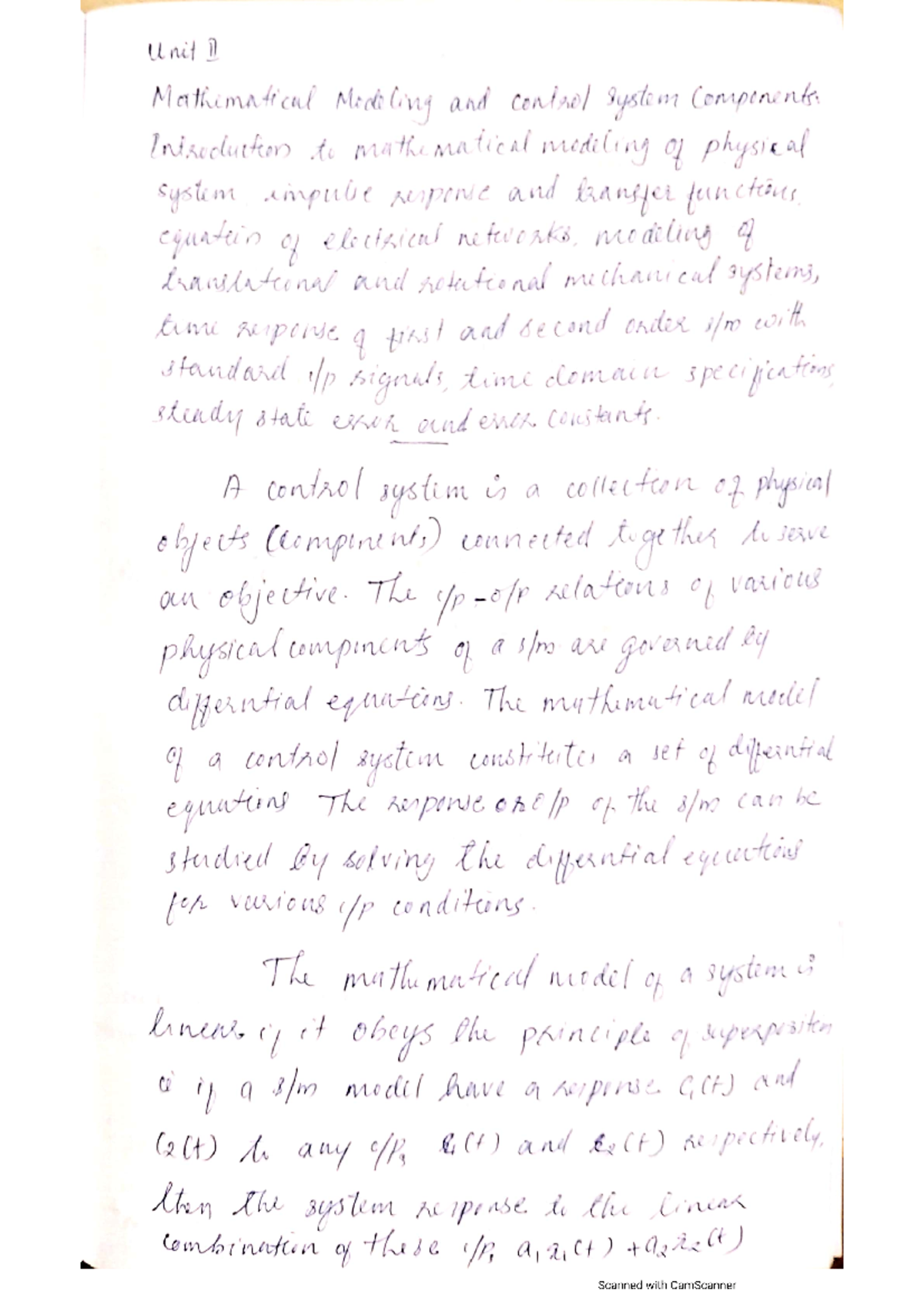 Module 2 - control systems notes - Studocu