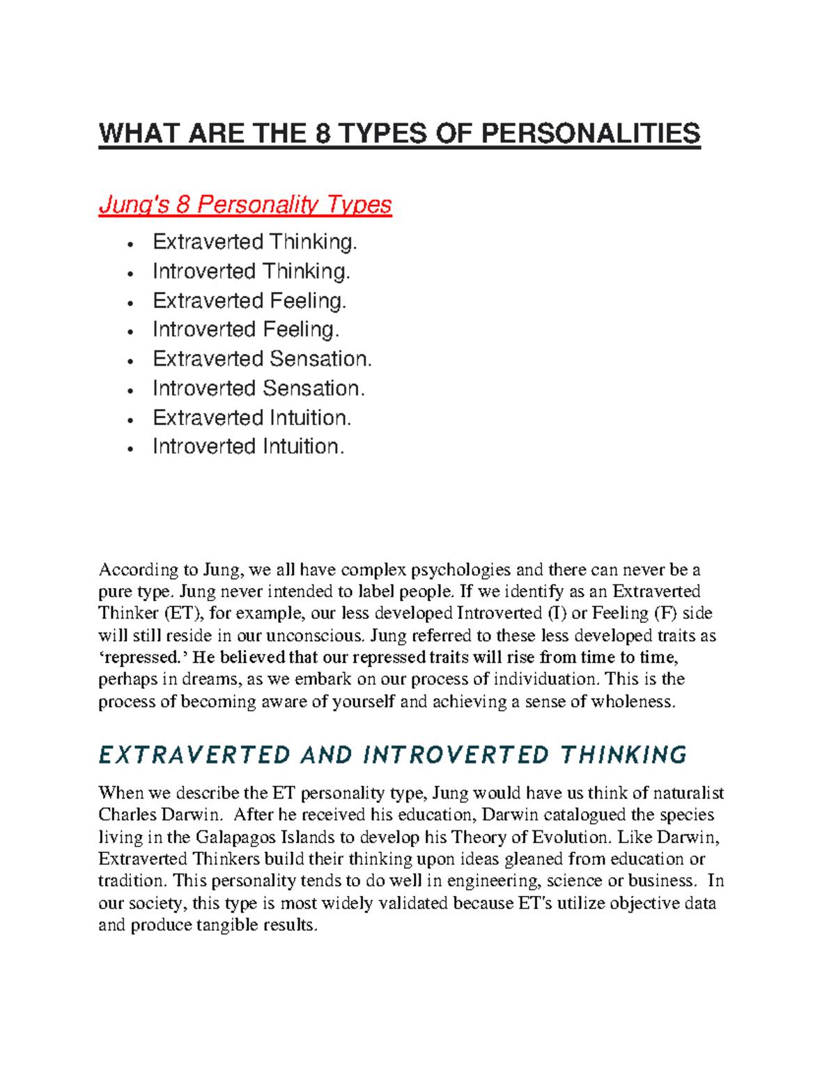 WHAT ARE THE 8 Types OF Personalities - WHAT ARE THE 8 TYPES OF ...