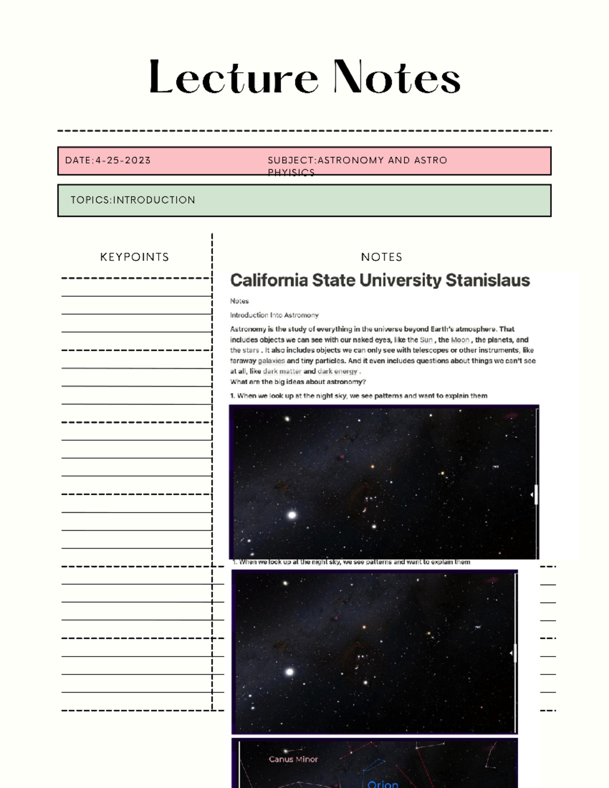 Lecture Notes Astronomy and Astrophysics - ASTR 2112 - Studocu