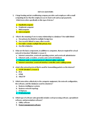 D075 OA Part 2 - OA Practice Questions - A small online retailer has ...