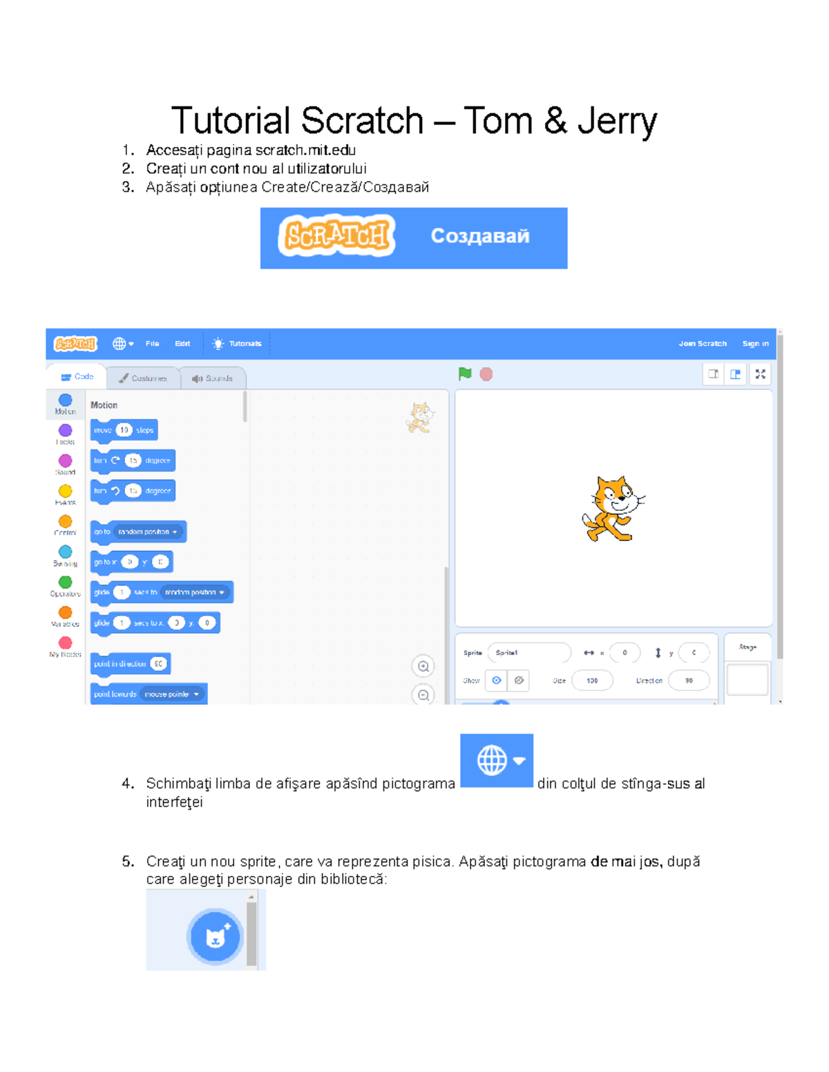 Tutorial scratch 1 - helps you understand - Tutorial Scratch – Tom & Jerry Accesați pagina - Studocu