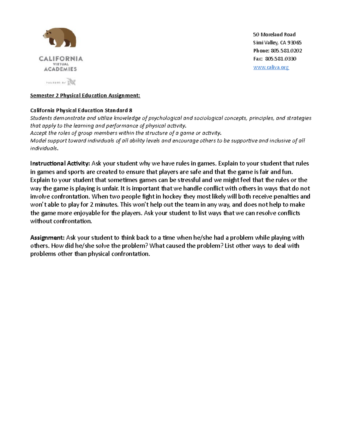 PE 8 Semester 2 Assignment - Semester 2 Physical Education Assignment ...