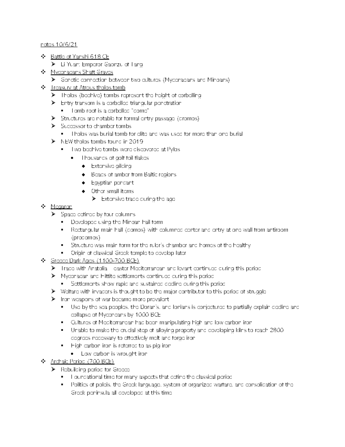 100621 - talks about the greek dark ages - notes 10/6/ Battle of Yanshi ...