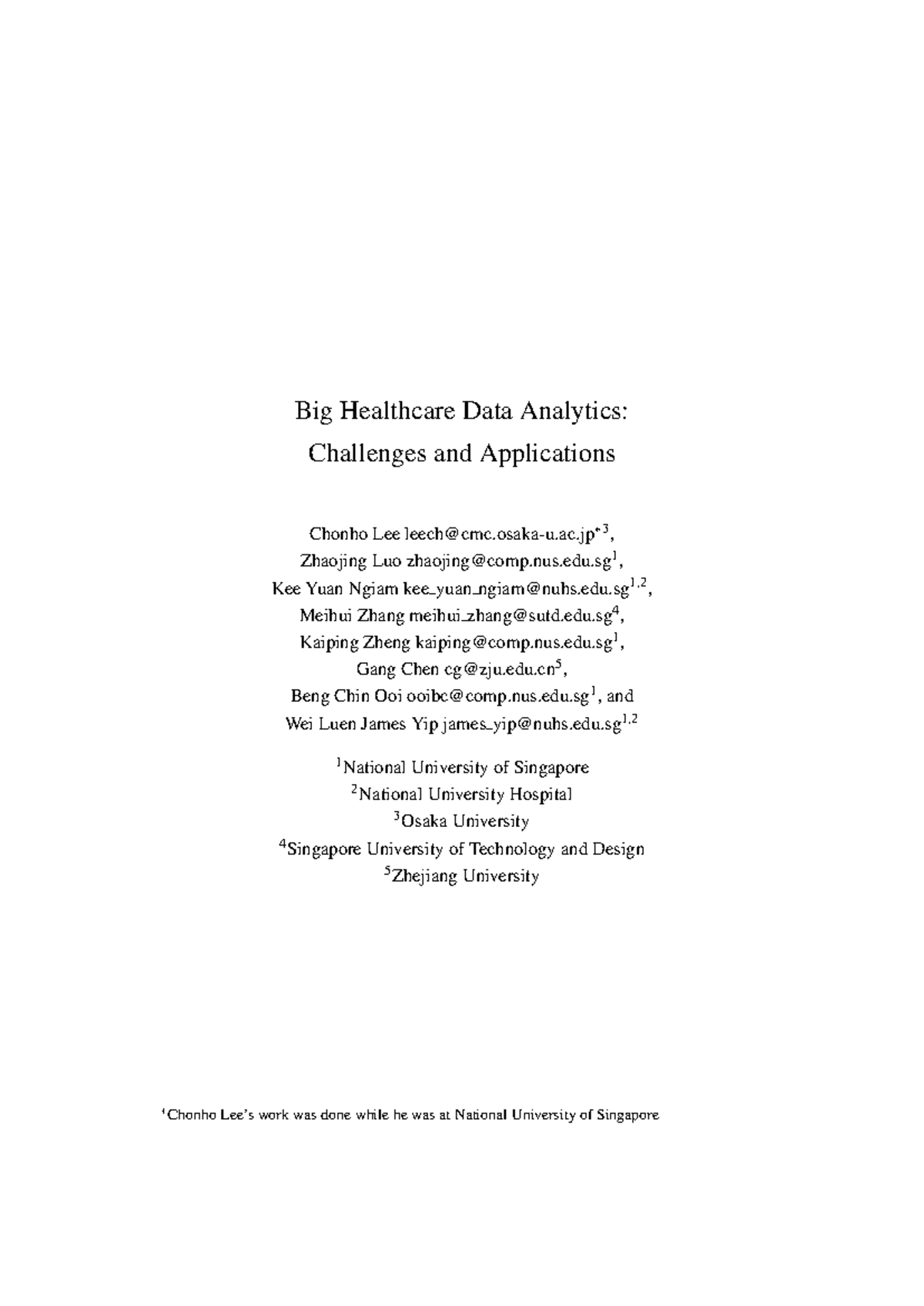 Big data analytics - Good content - Big Healthcare Data Analytics: Challenges and Applications ...
