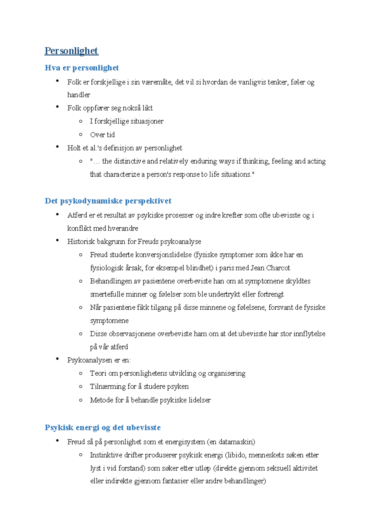 Kaptittel 14; Personlighet - Personlighet Hva er personlighet Folk er forskjellige i sin ...