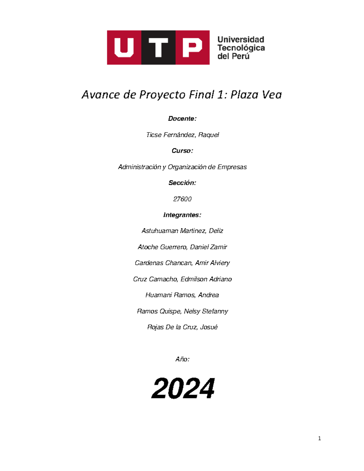 Avance de Proyecto Final 1 - - Studocu