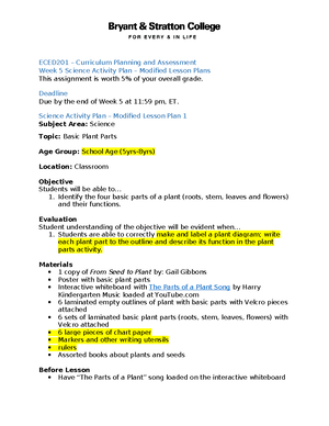 ECED 201 PP W3 Lesson Plan - ECED201 – Curriculum Planning and ...