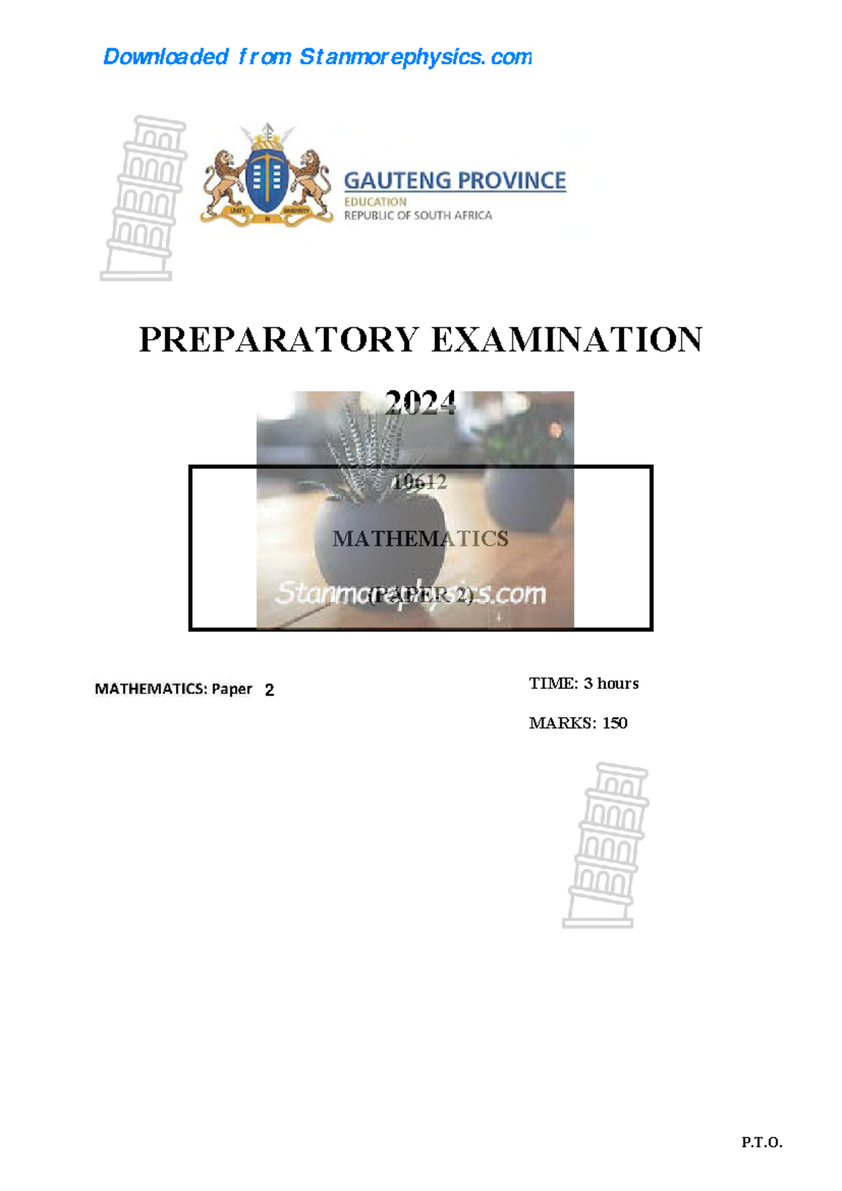 GP Maths Grade 12 September 2024 P2 and Memo - PREPARATORY EXAMINATION ...