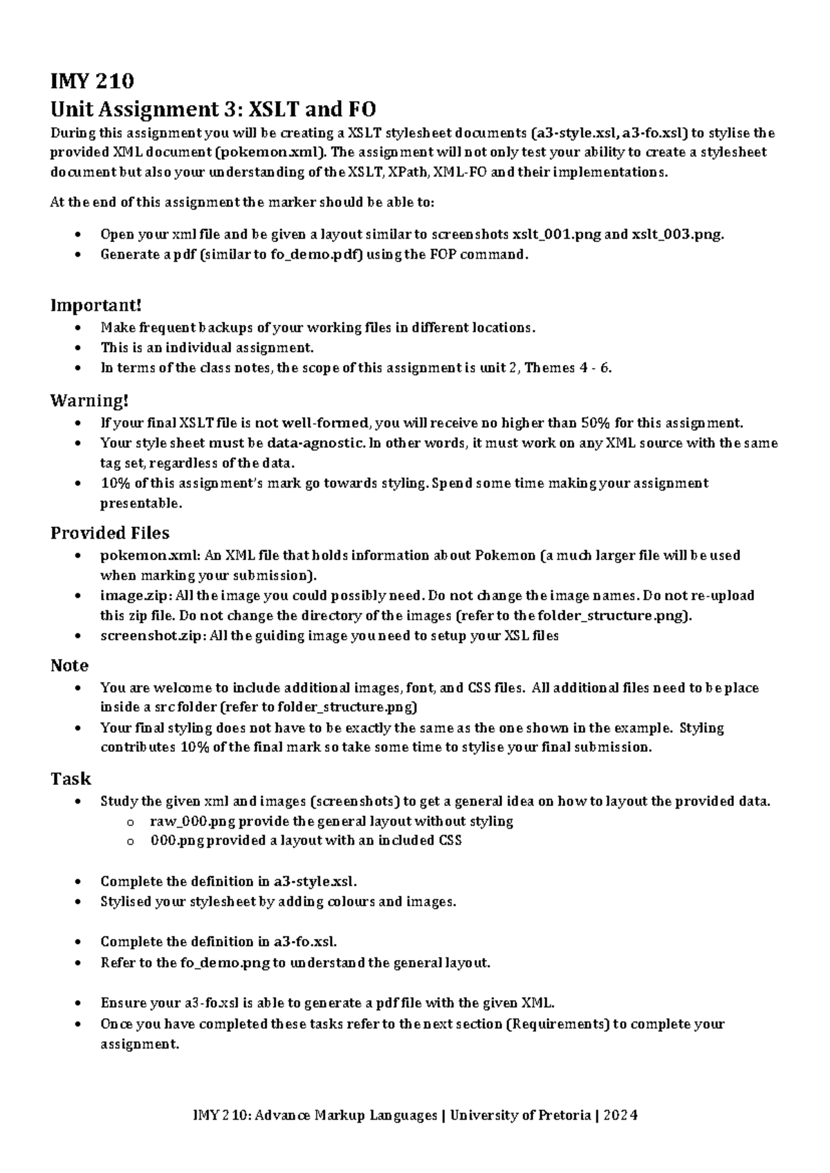 IMY 210 - A3 - assignment 3 - IMY 210: Advance Markup Languages ...