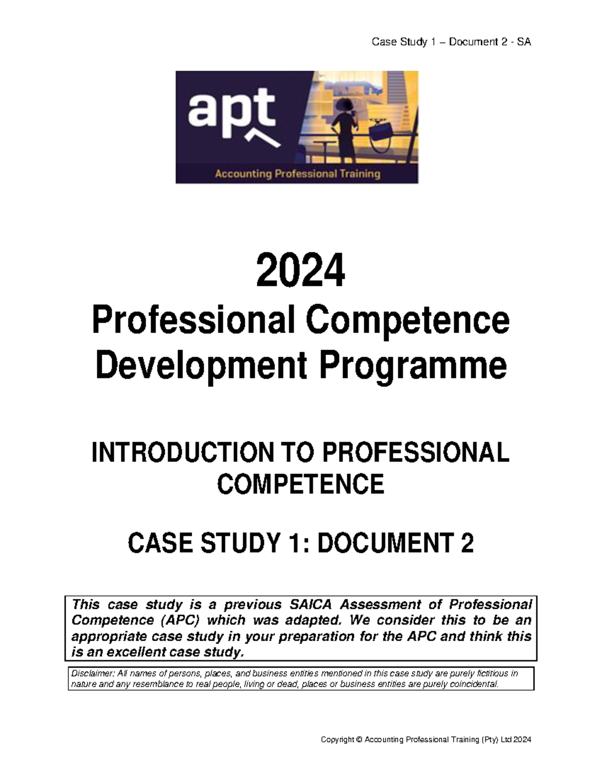 APT Document 2 - SA - 2024 Professional Competence Development ...