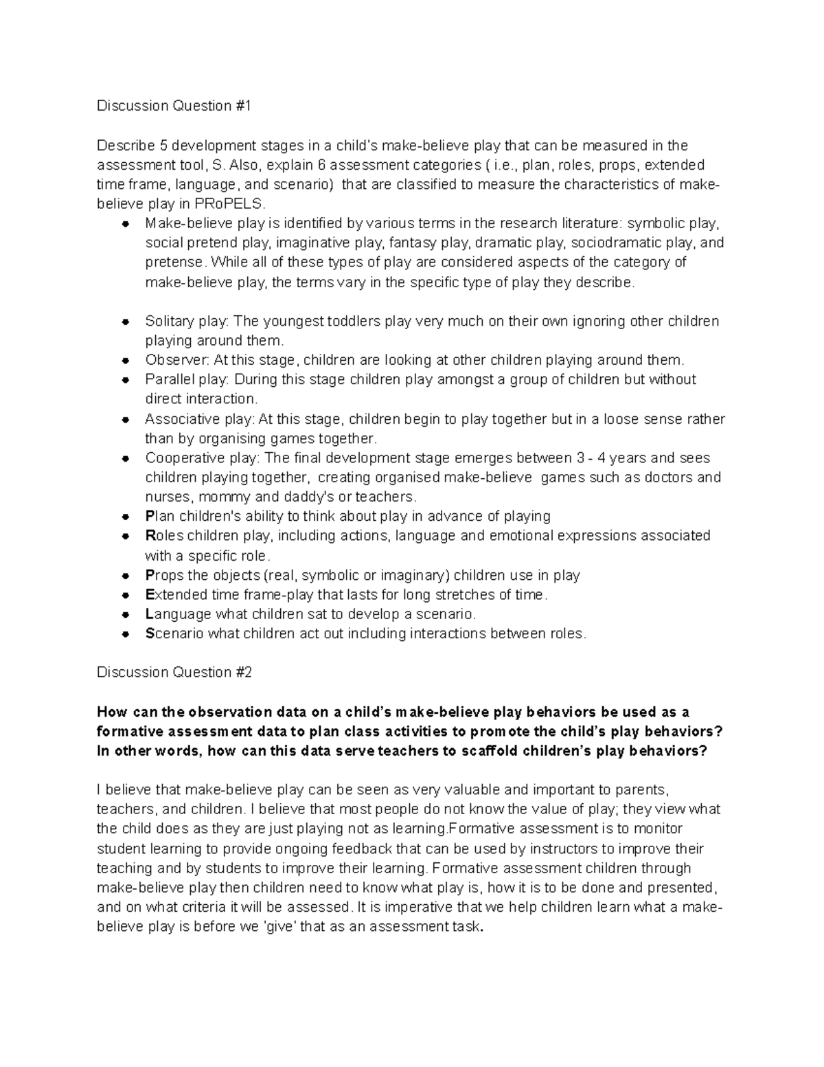 Unit 15 Discussion - Notes - Discussion Question # Describe 5 ...