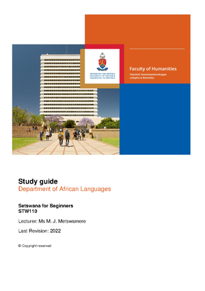 Thuto 5 (Class Notes) - Thuto 5: The Adjective “Matlhaodi” Objectives ...