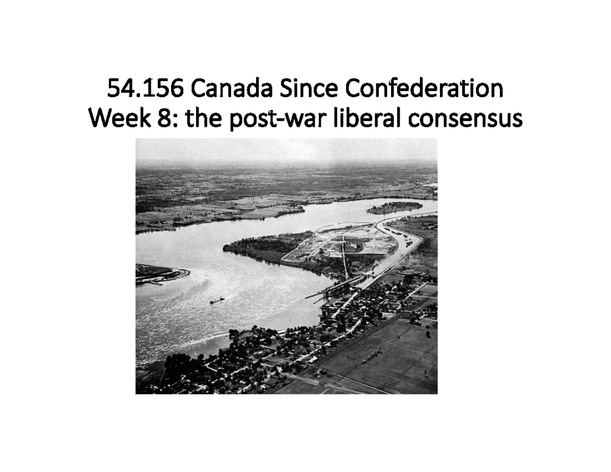 Week 8 54 156 Canada Since Confederation the 1950s Boom - Warning: TT ...