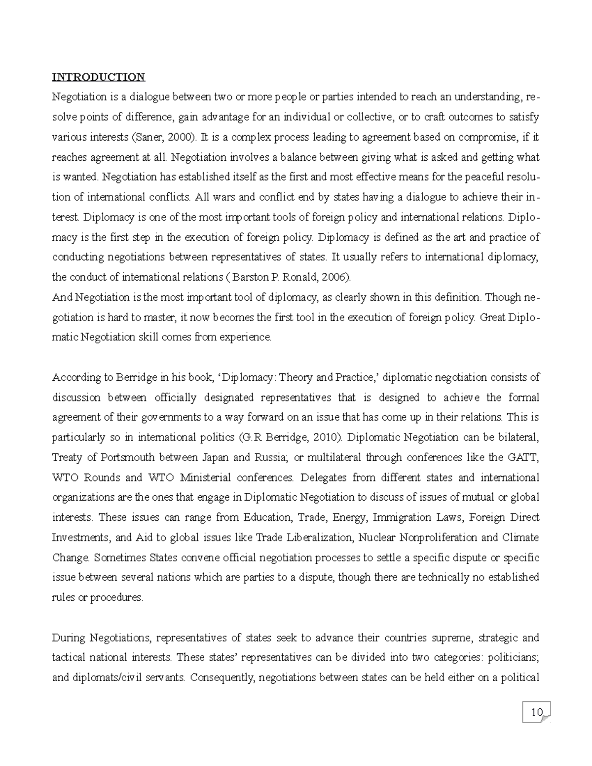 The art of negotiation A critical outloo - INTRODUCTION Negotiation is ...