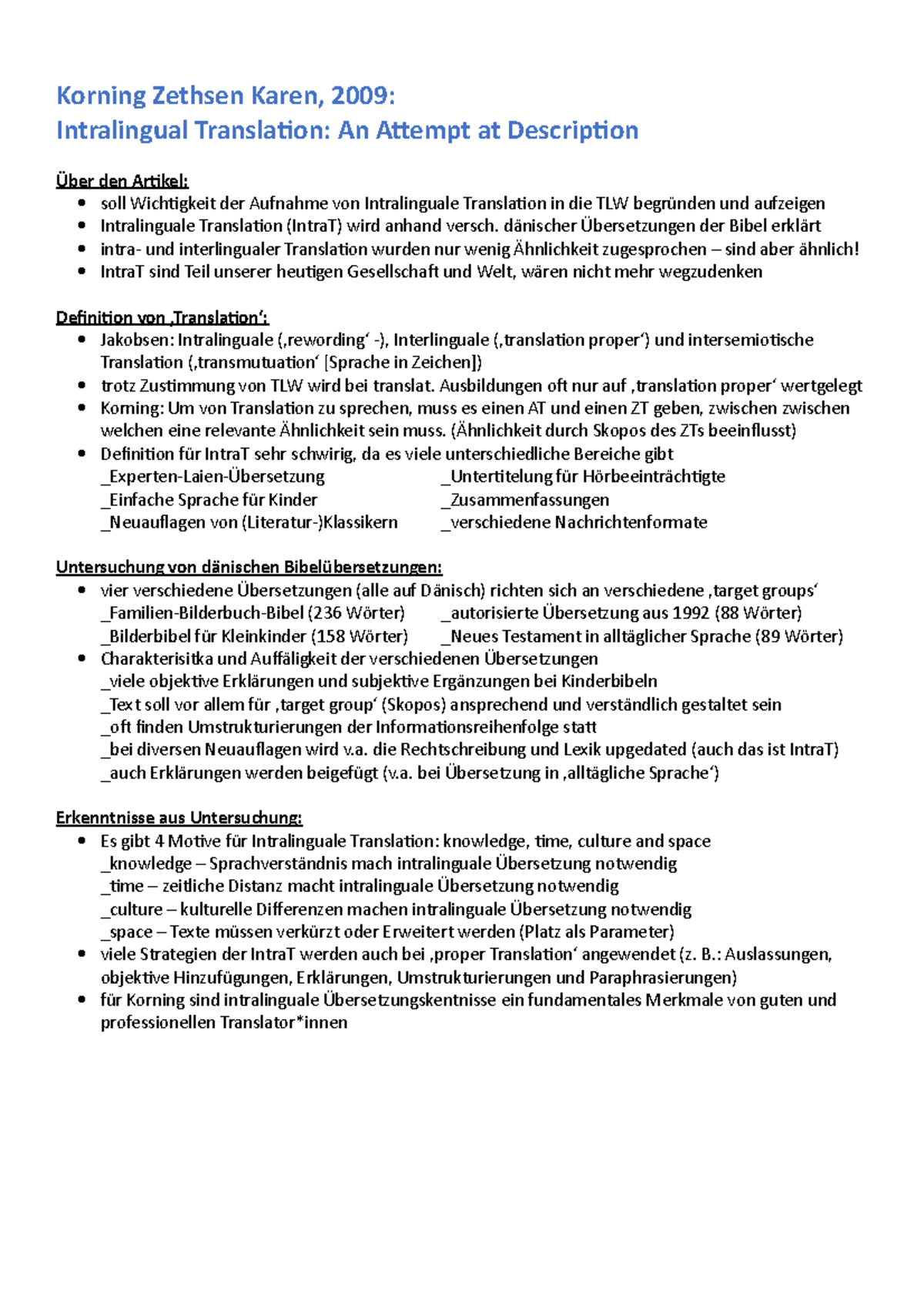 Korning Intralingual Translation ZF - Korning Zethsen Karen, 2009 ...