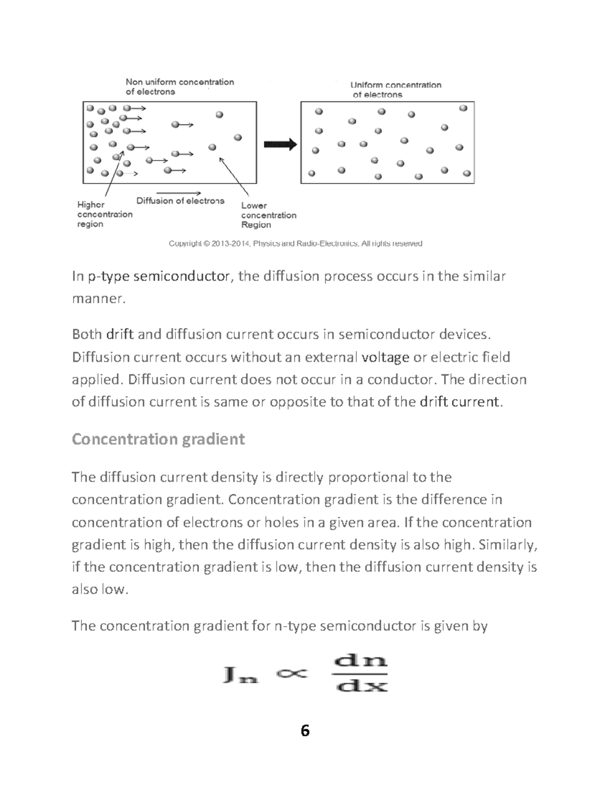 Drift Current AND Diffusion Current - In p-type semiconductor, the ...