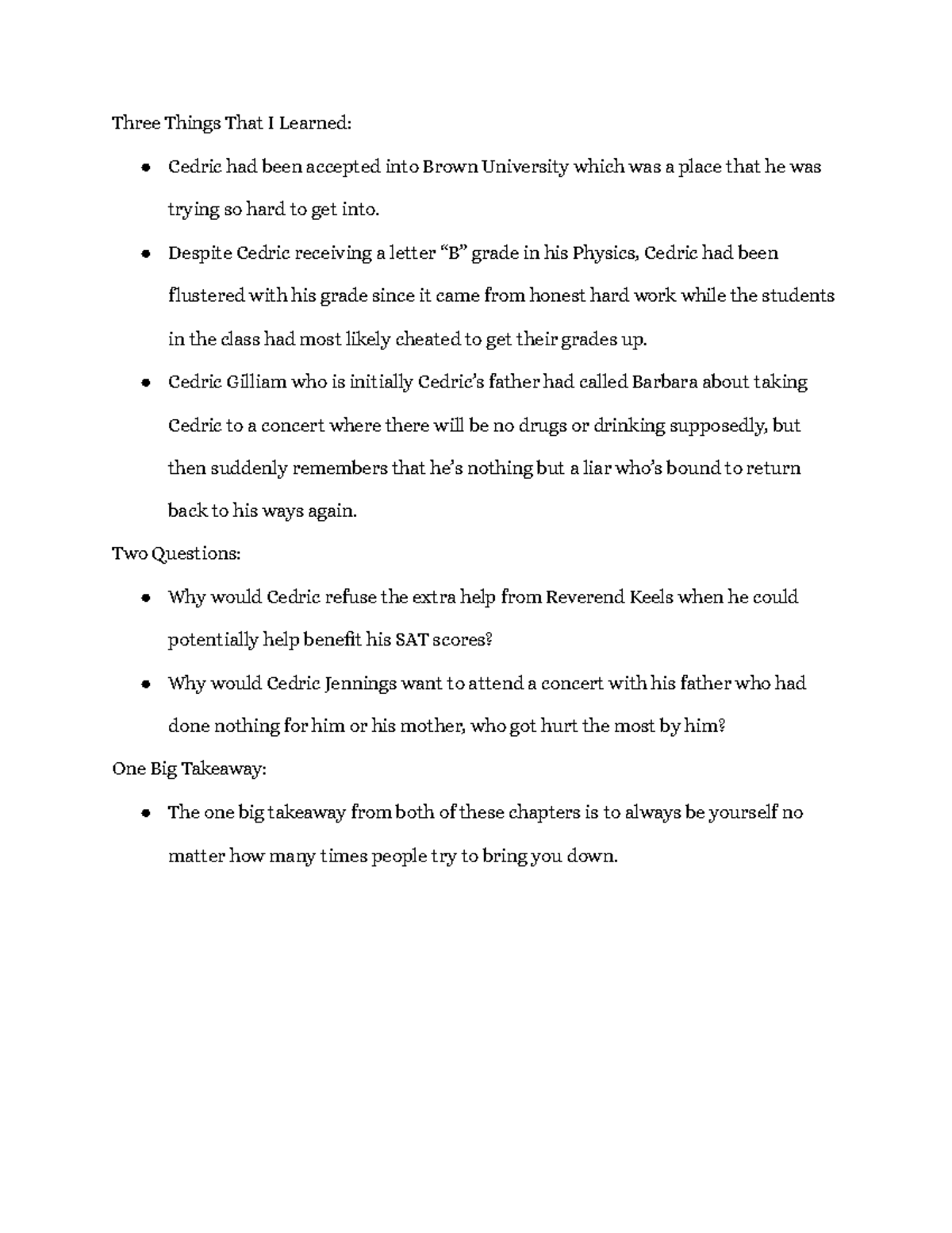 A Hope In The Unseen Ch 5 and 6 Notes - Three Things That I Learned ...