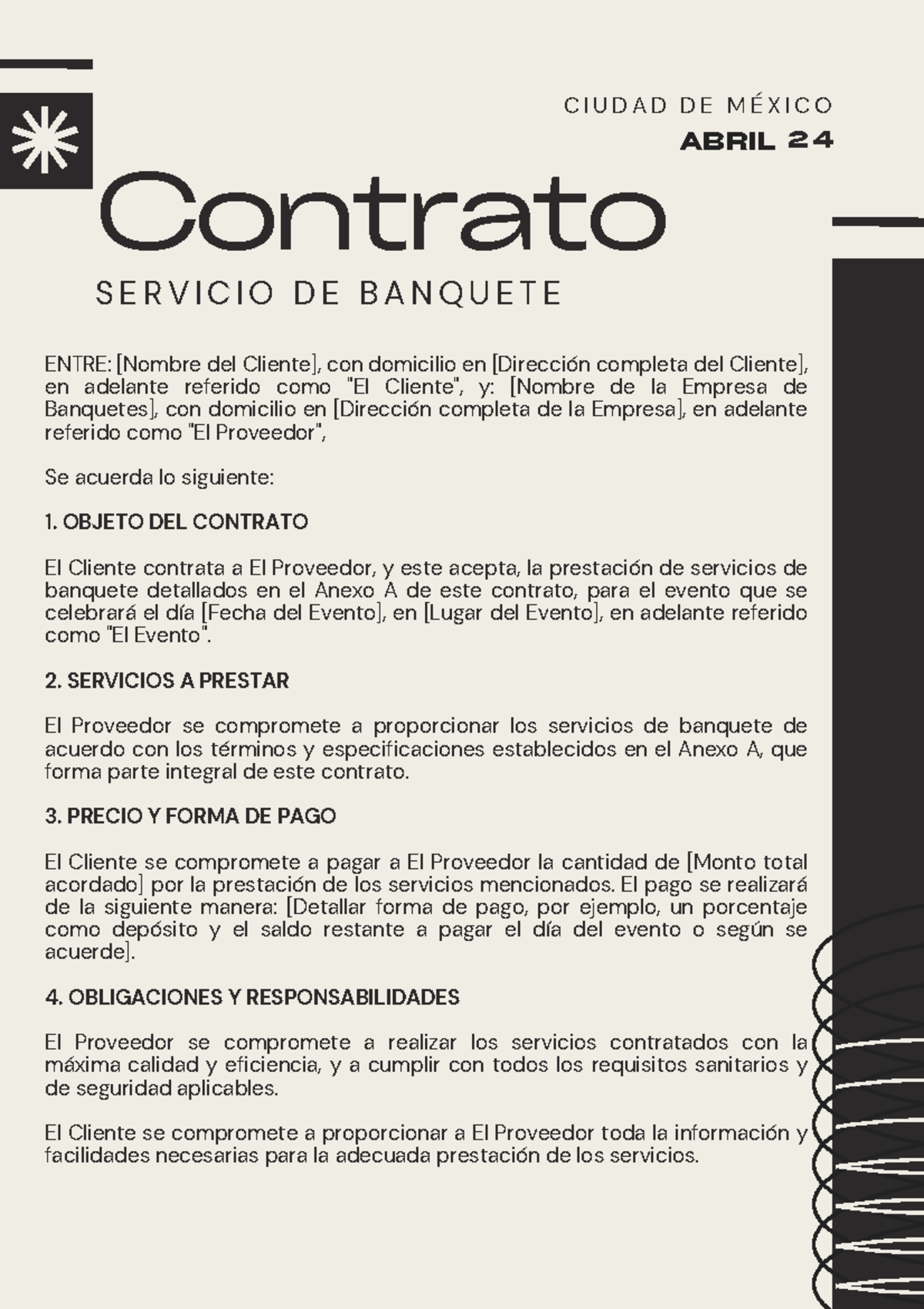 Contrato de Servicio - ENTRE: [Nombre del Cliente], con domicilio en ...