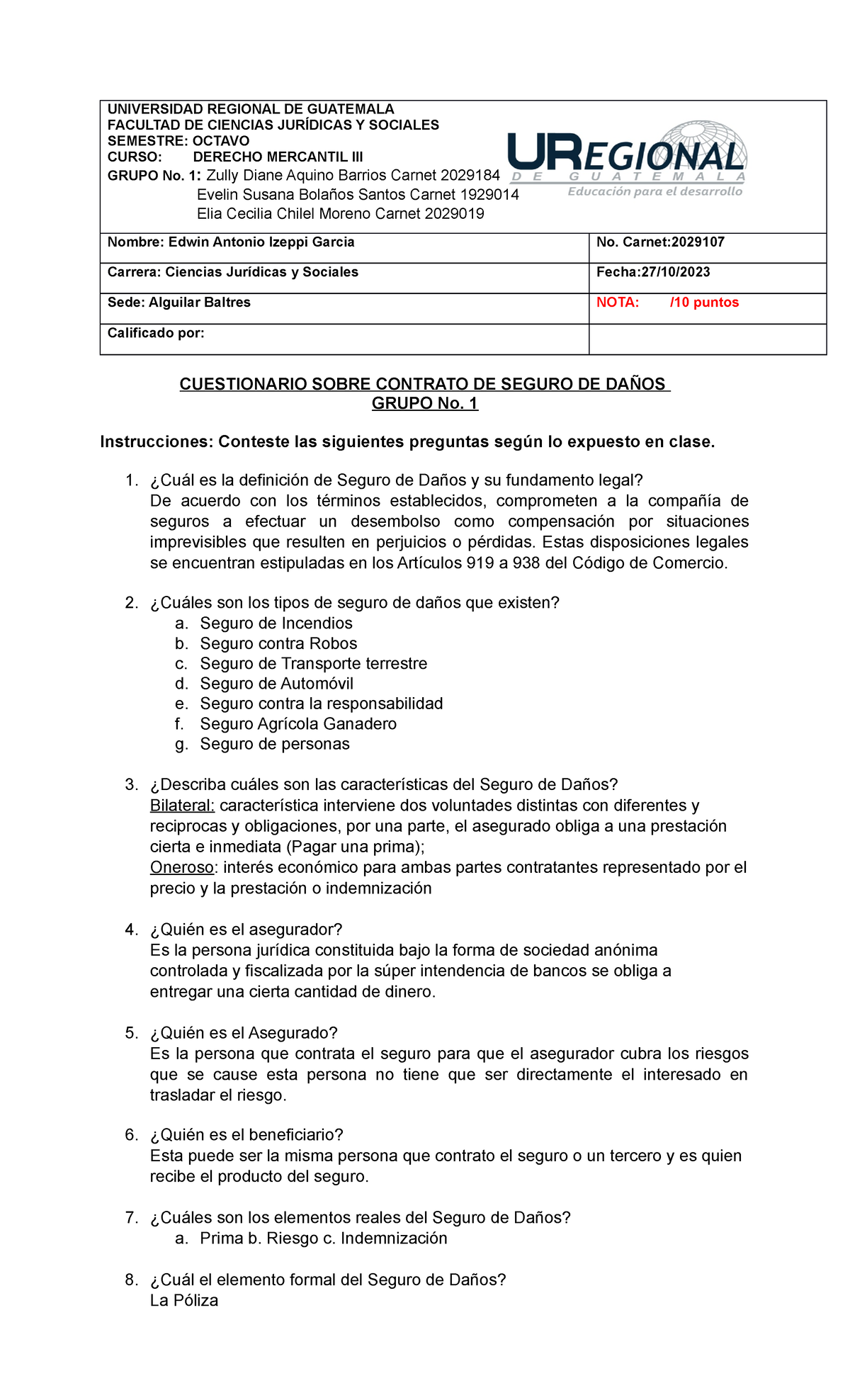 Izeppi Edwin No. 1 - Bueno - UNIVERSIDAD REGIONAL DE GUATEMALA FACULTAD ...